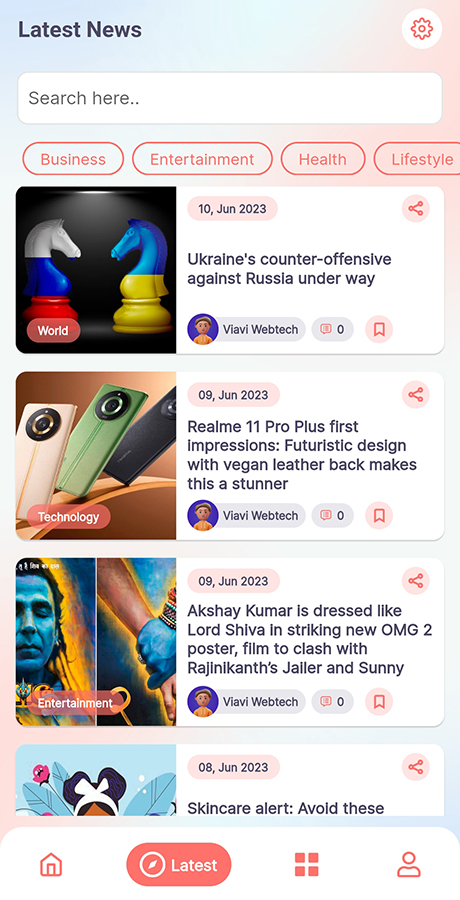 Flutter News App - Android & iOS with Admin Panel by viaviwebtech | CodeCanyon